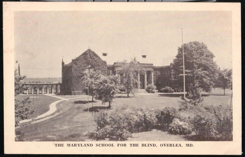 OVERLEA MD Maryland School For The Blind Vintage B&W Postcard Early Old ...