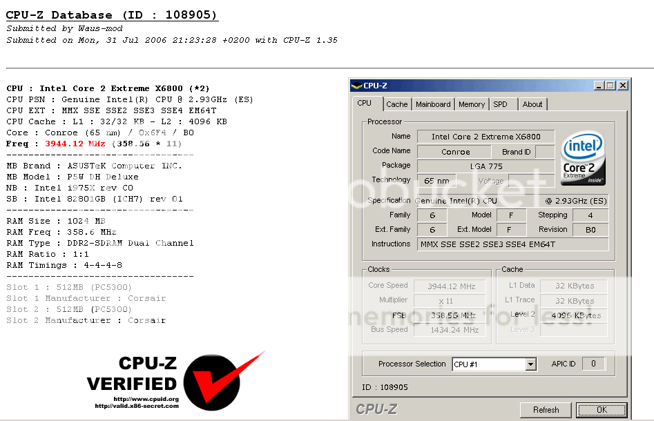 X6800 B0 VS X6800 B1 ~ Comparo - Overclocking, cooling en tweaking - GoT